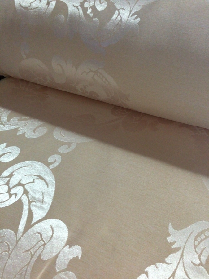 Draperie Crem-piersica Cu Model Frunze, Otto House