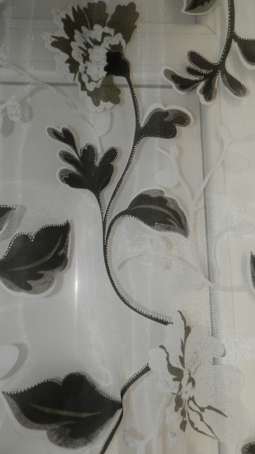 Perdea Organza Cu Flori Gri Imprimate, Otto House