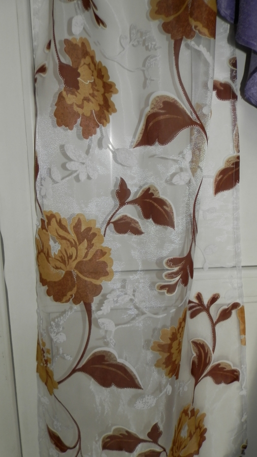 Perdea Organza Cu Flori Maro Imprimate, Otto House