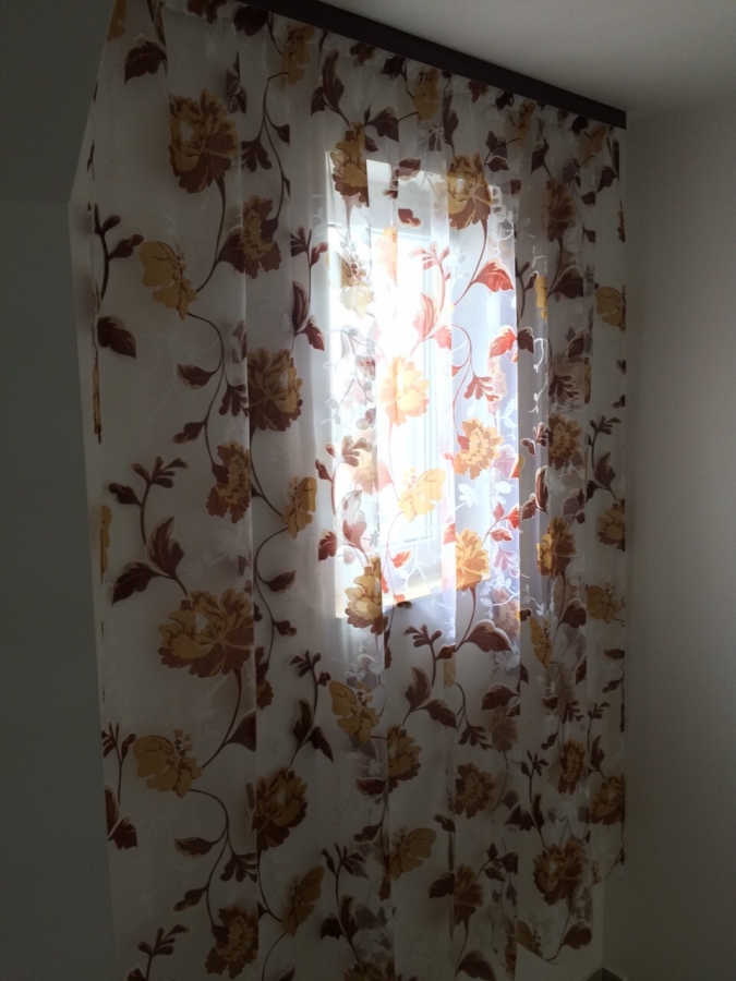 Perdea Organza Cu Flori Maro Imprimate, Otto House