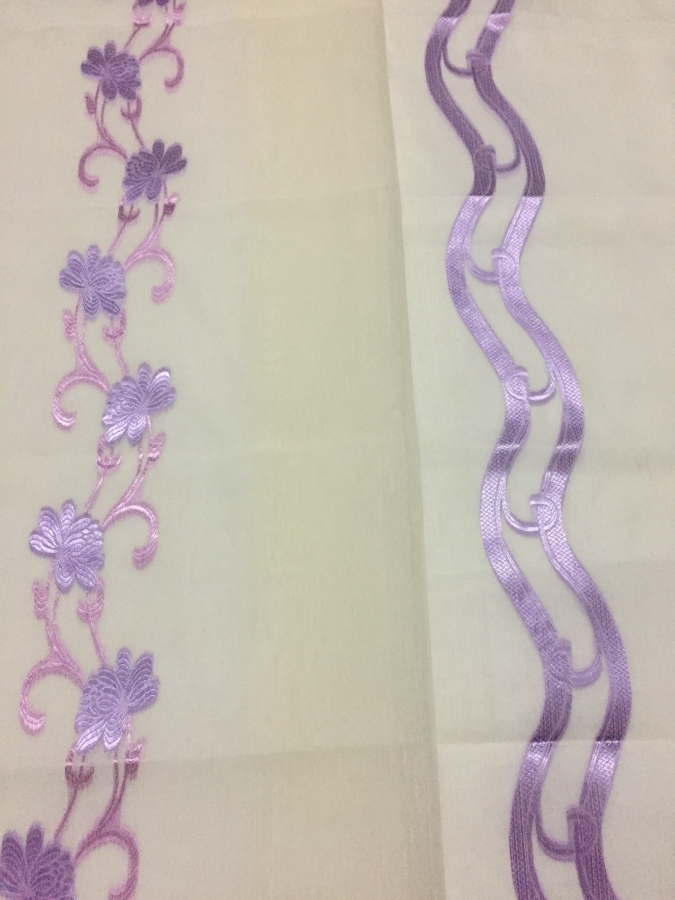 Perdea Tip Sable Mov-lila Cu Model Floral, Otto House