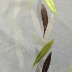 Perdea Organza, Fond Alb Perforat, Model Frunza , Verde,maro,crem ...