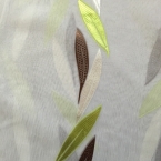 Perdea Organza, Fond Alb Perforat, Model Frunza , Verde,maro,crem ...